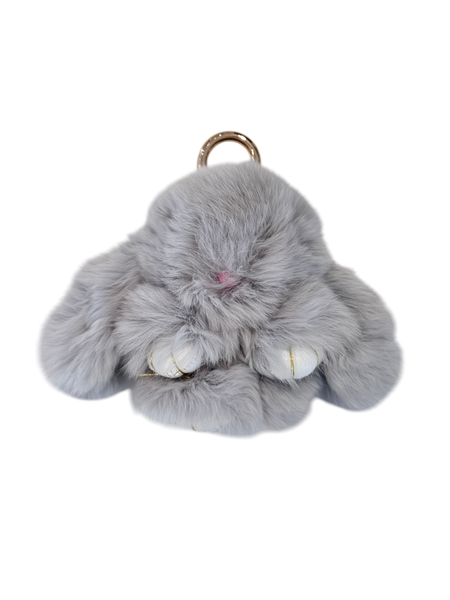 FLUFFY BUNNY BAG CHARM LIGHT GREY – DARK department
