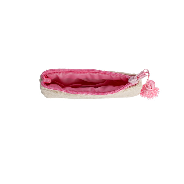 TERRY QUILTED MINI POUCH SAND W/BUBBLEGUM PINK – DARK department