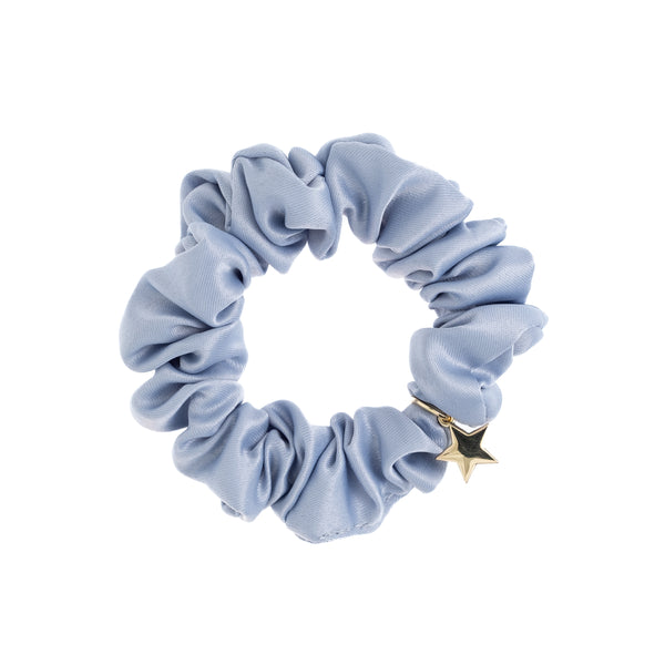 SATIN SCRUNCHIE LIGHT BLUE – DARK department
