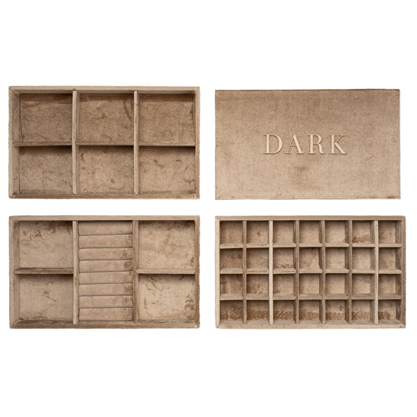 VELVET STACKER JEWELLERY BOX SPARKLED CHAMPAGNE – DARK department