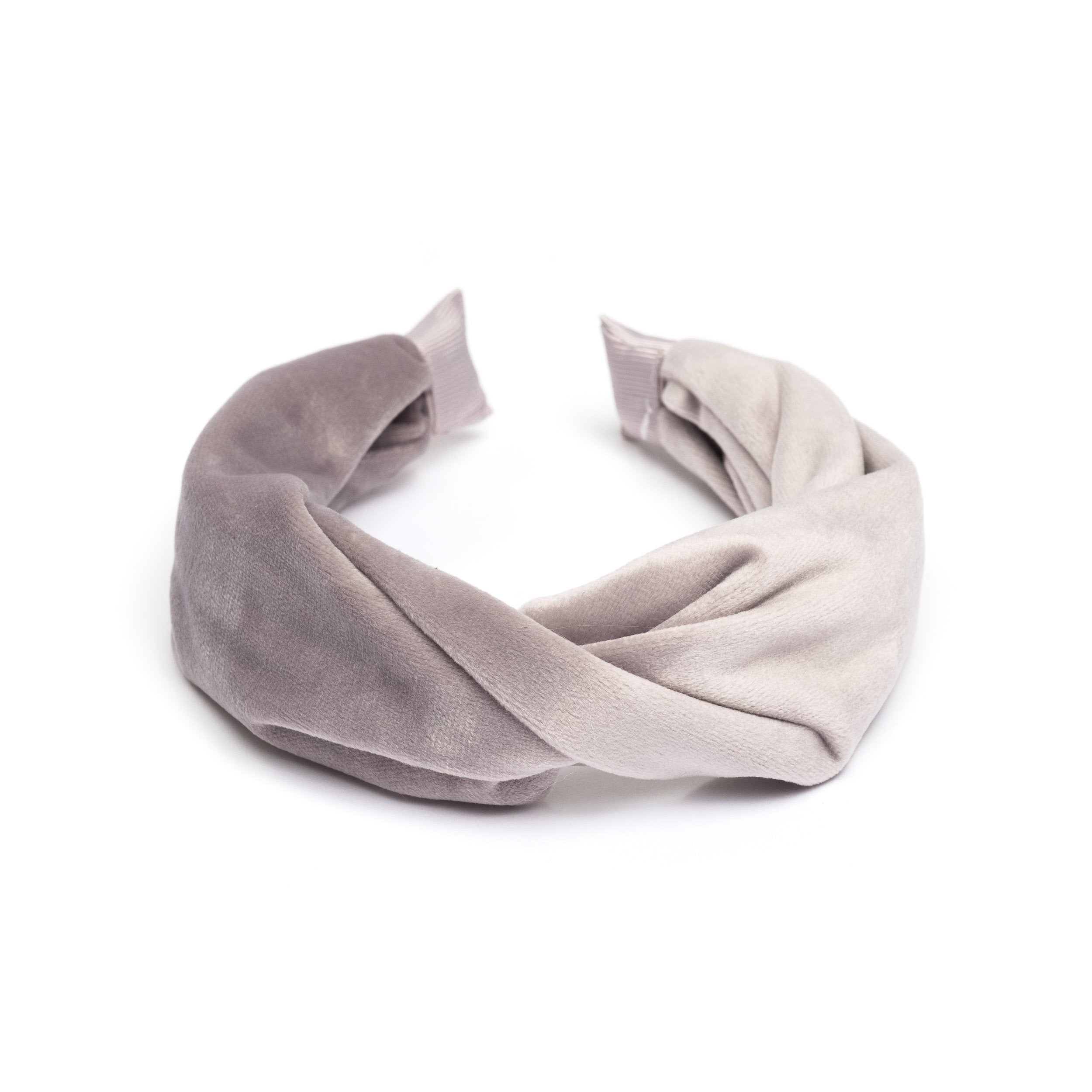VELVET HAIR BAND FOLDED ELEPHANT GREY – DARK department