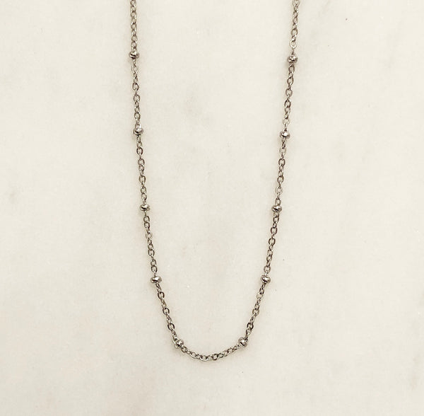 DOT CHAIN NECKLACE SILVER 50 CM – DARK department